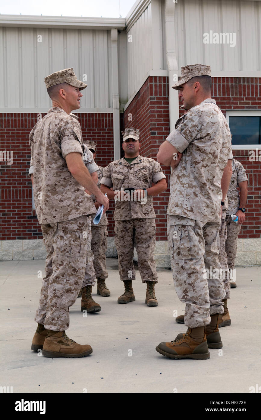 U.S. Marine Corps Brig. Gen. Robert F. Castellvi (right), commanding ...