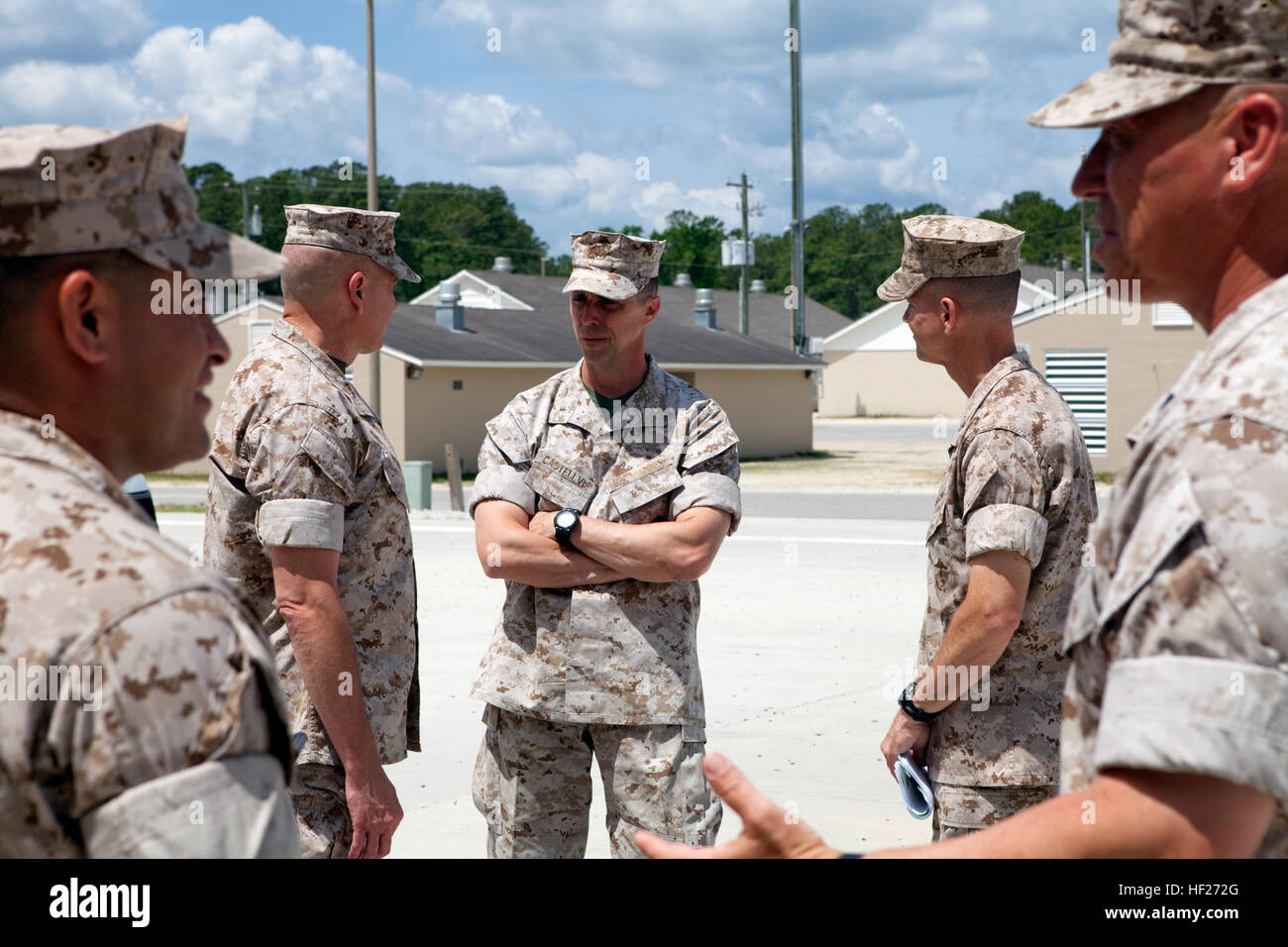U.S. Marine Corps Brig. Gen. Robert F. Castellvi (center), commanding ...