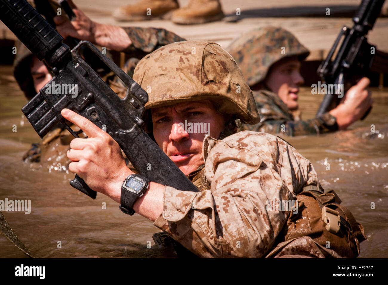 A U.S. Marine Platoon Commander, assigned to Lima Company, Officer ...
