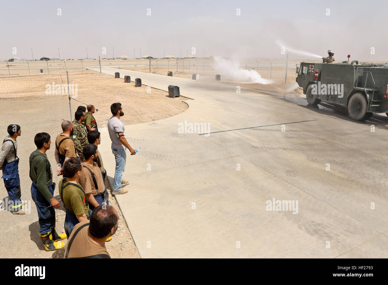 U.S. Marine Corps aircraft rescue and firefighting (ARFF) specialists ...