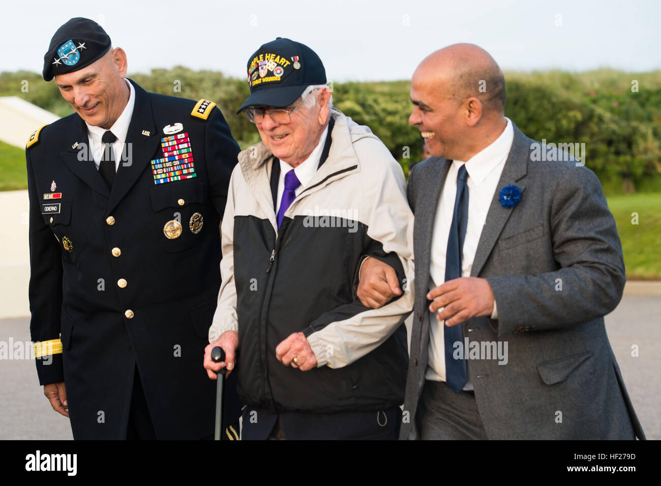U.S. Army Chief of Staff Gen. Ray Odierno (left) escorts a World War II ...