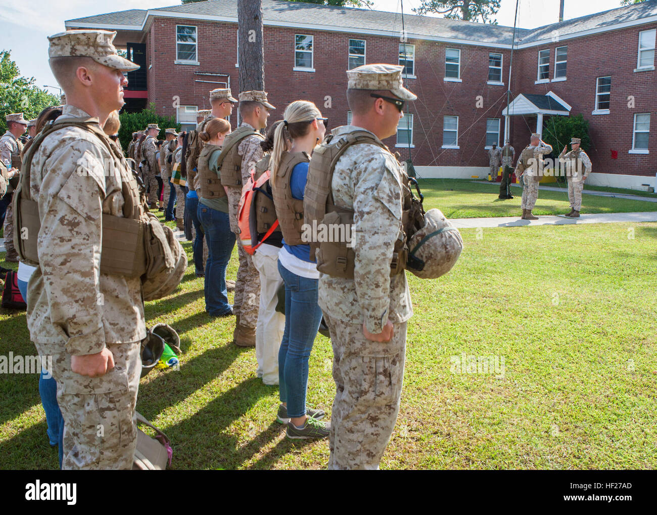 U.S. Marine Corps Sgt. Maj. Shane E. Henson reports to Lt. Col. Stephen ...