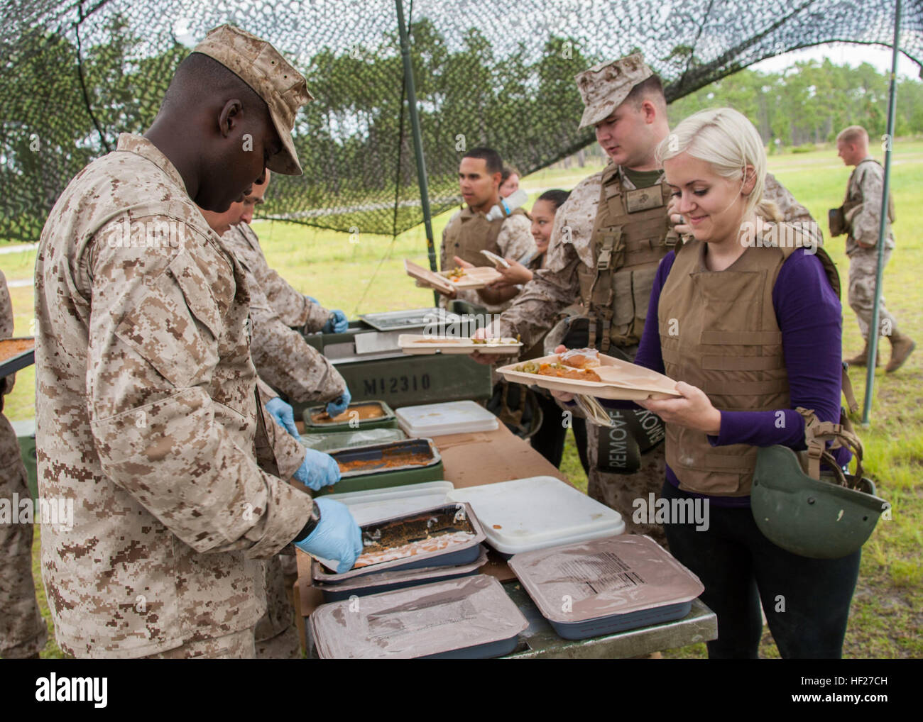 U.S. Marine Corps food service specialists with 1st Battalion, 10th ...
