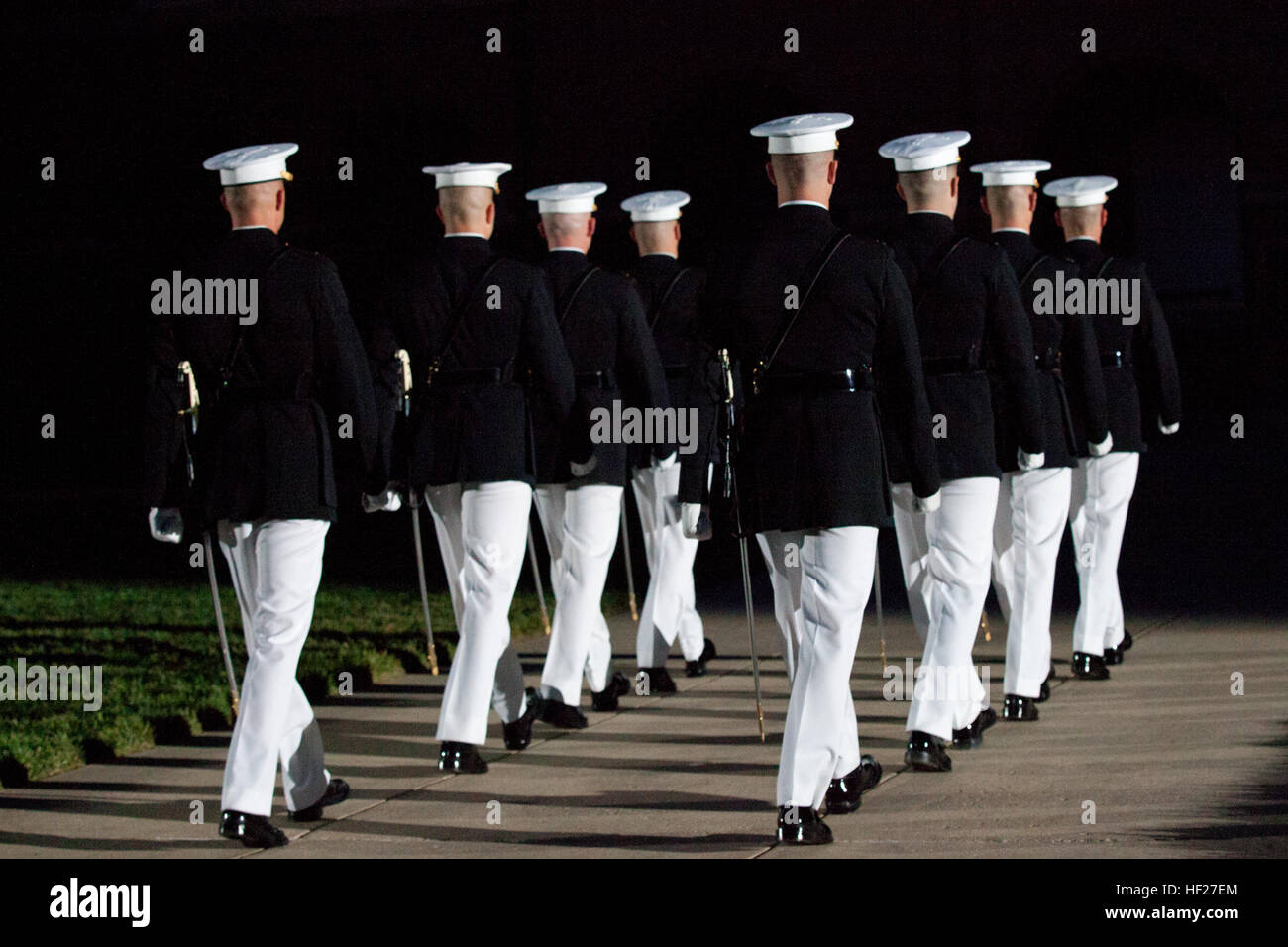 U.S. Marines participate in an Evening Parade at Marine Barracks ...