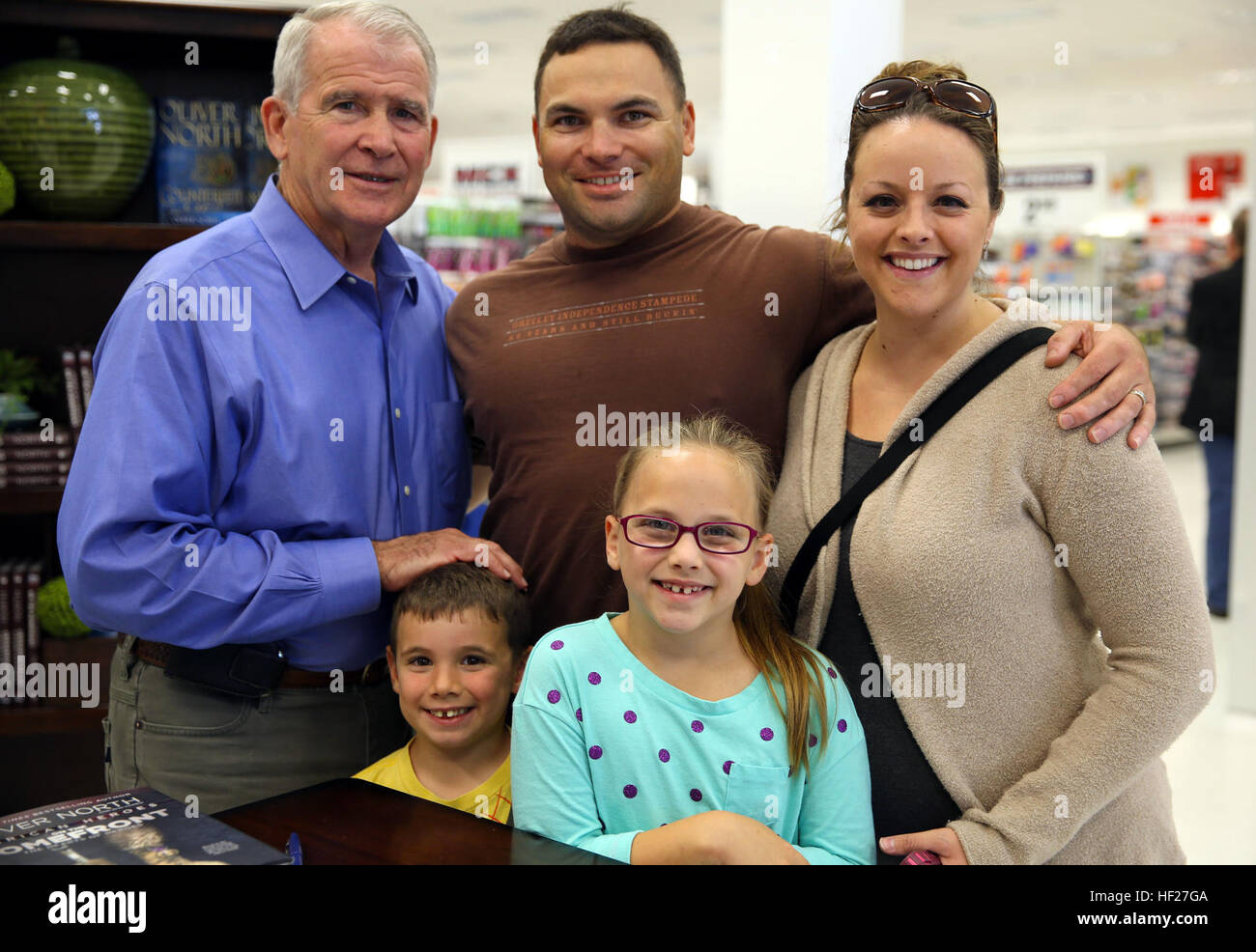 Oliver North, a retired Marine Corps colonel, meets Marine Staff Sgt ...