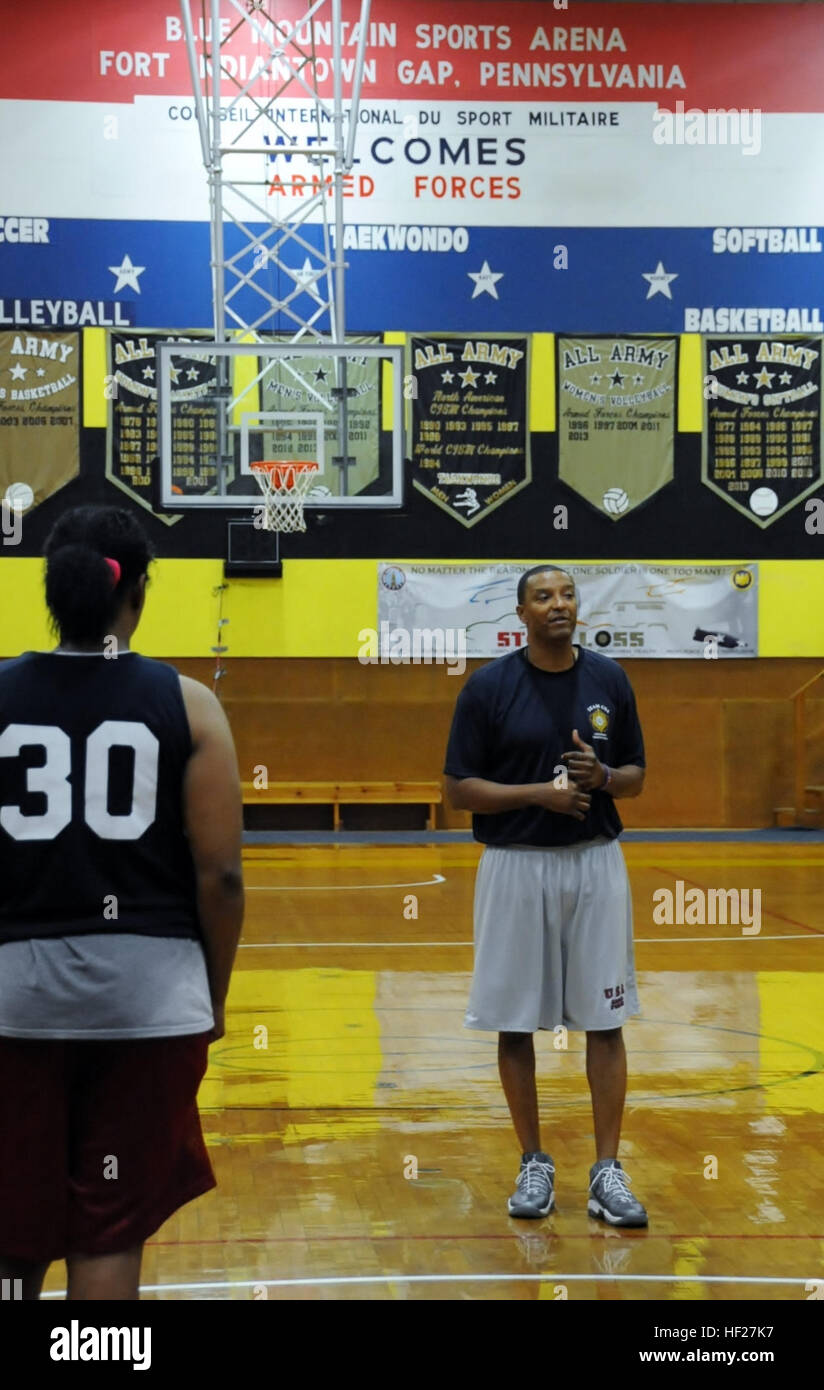 Army Lt. Col. coaches a basketball team at Fort Indiantown Gap National ...