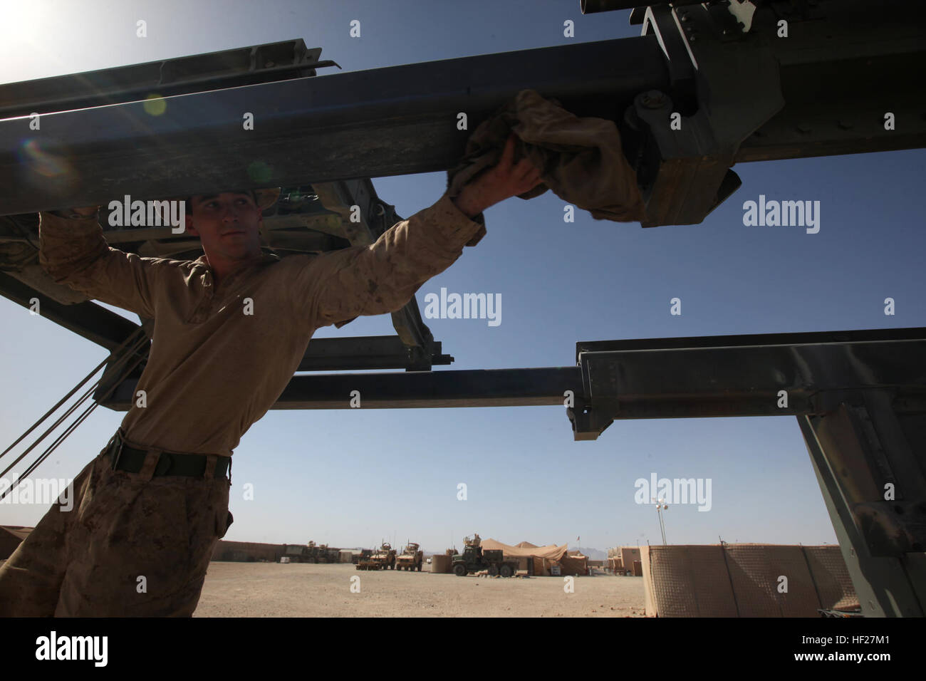 A Marine with High Mobility Artillery Rocket System Platoon, Tango ...