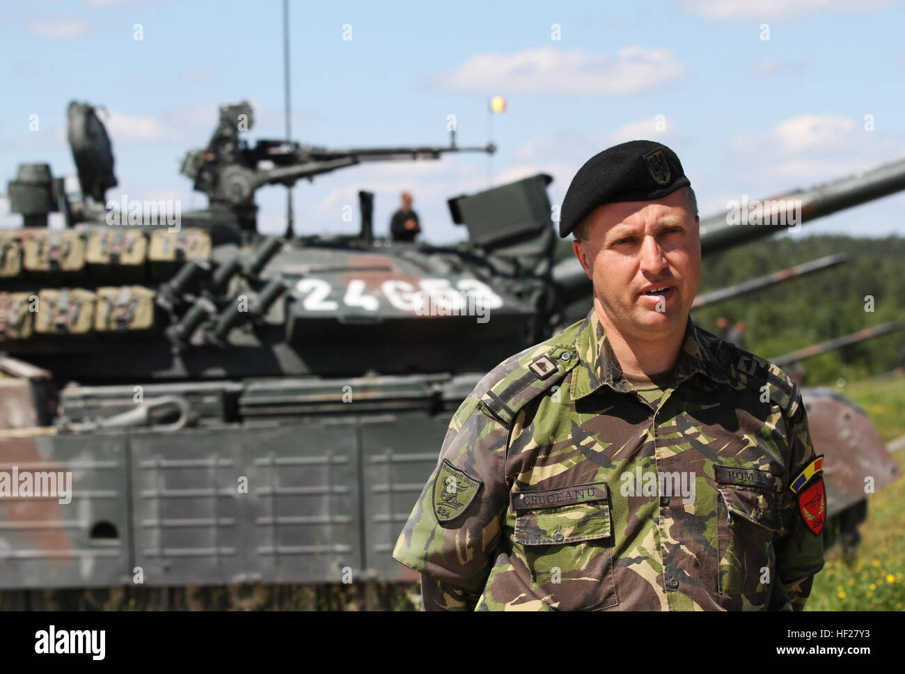 Maj. Dan Cruceanu, commander of the Romanian army's 284th Tank ...