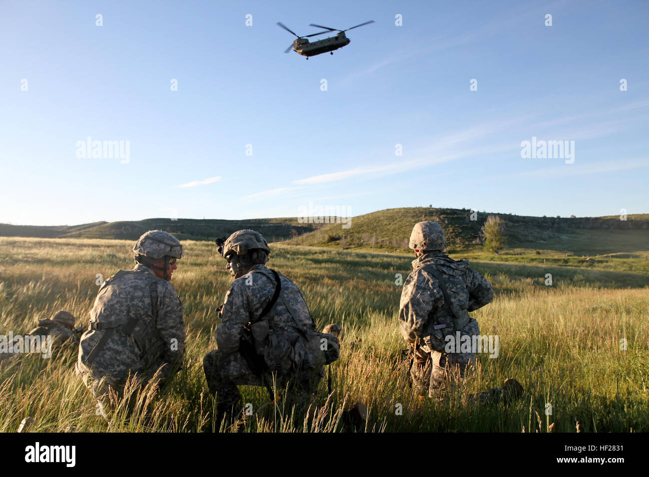 CAMP GUERNSEY, Wyo. -- From left, 1st Lt. Kale Skogen, 1st Lt. Chris ...