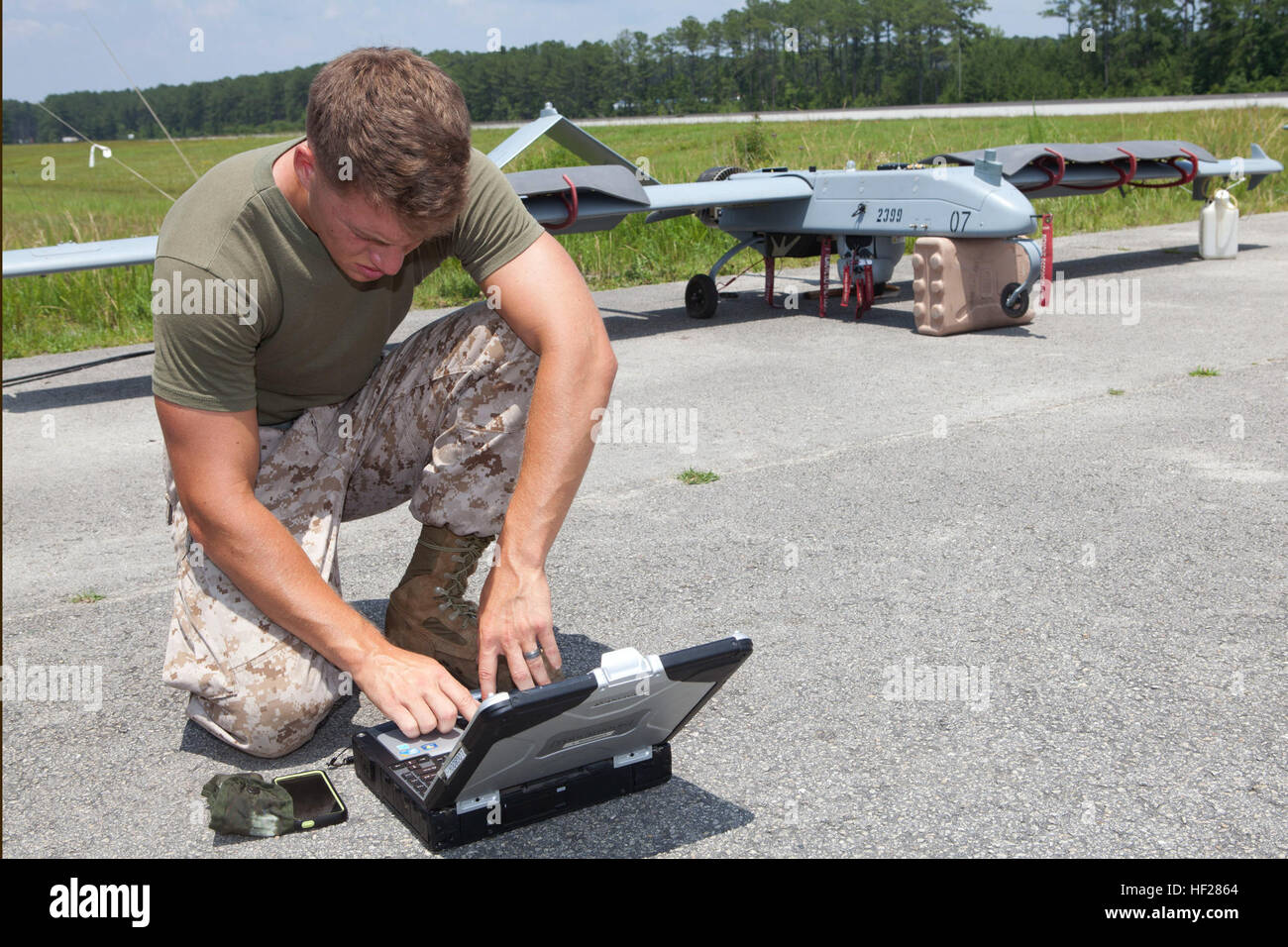 U.S. Marine Corps Cpl. Jonathan Beavers, a plane captain with Unmanned ...