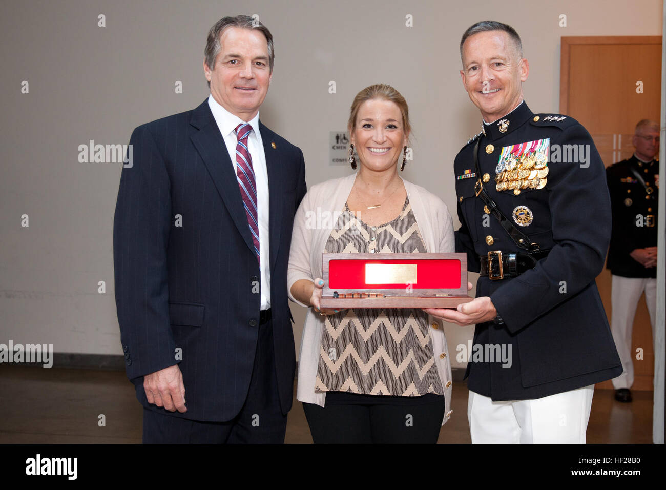 From left, the Sunset Parade guests of honor, retired U.S. Marine Col ...