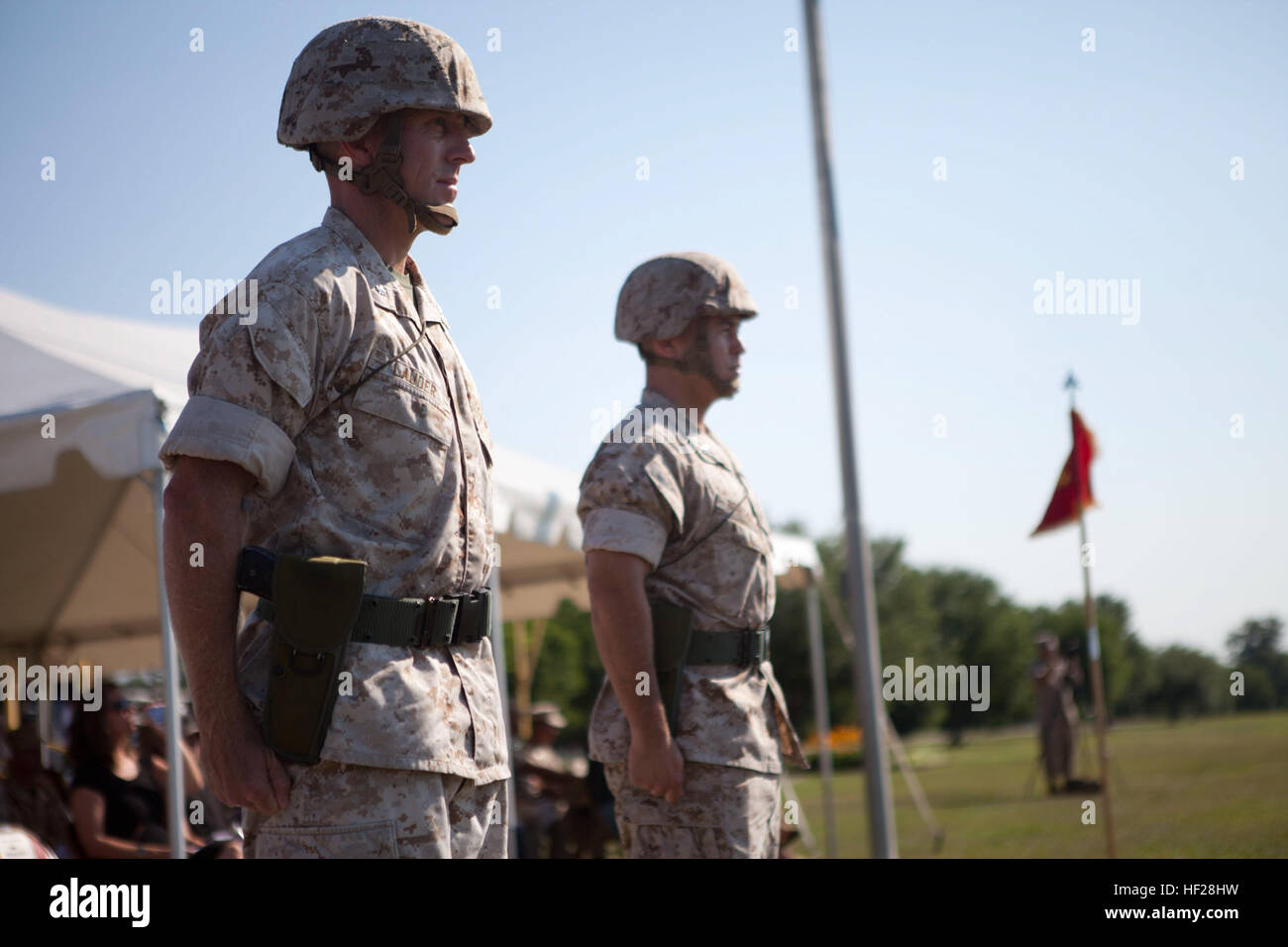 U.S. Marine Corps. Lt. Col. Jon M. Lauder, left, outgoing battalion ...
