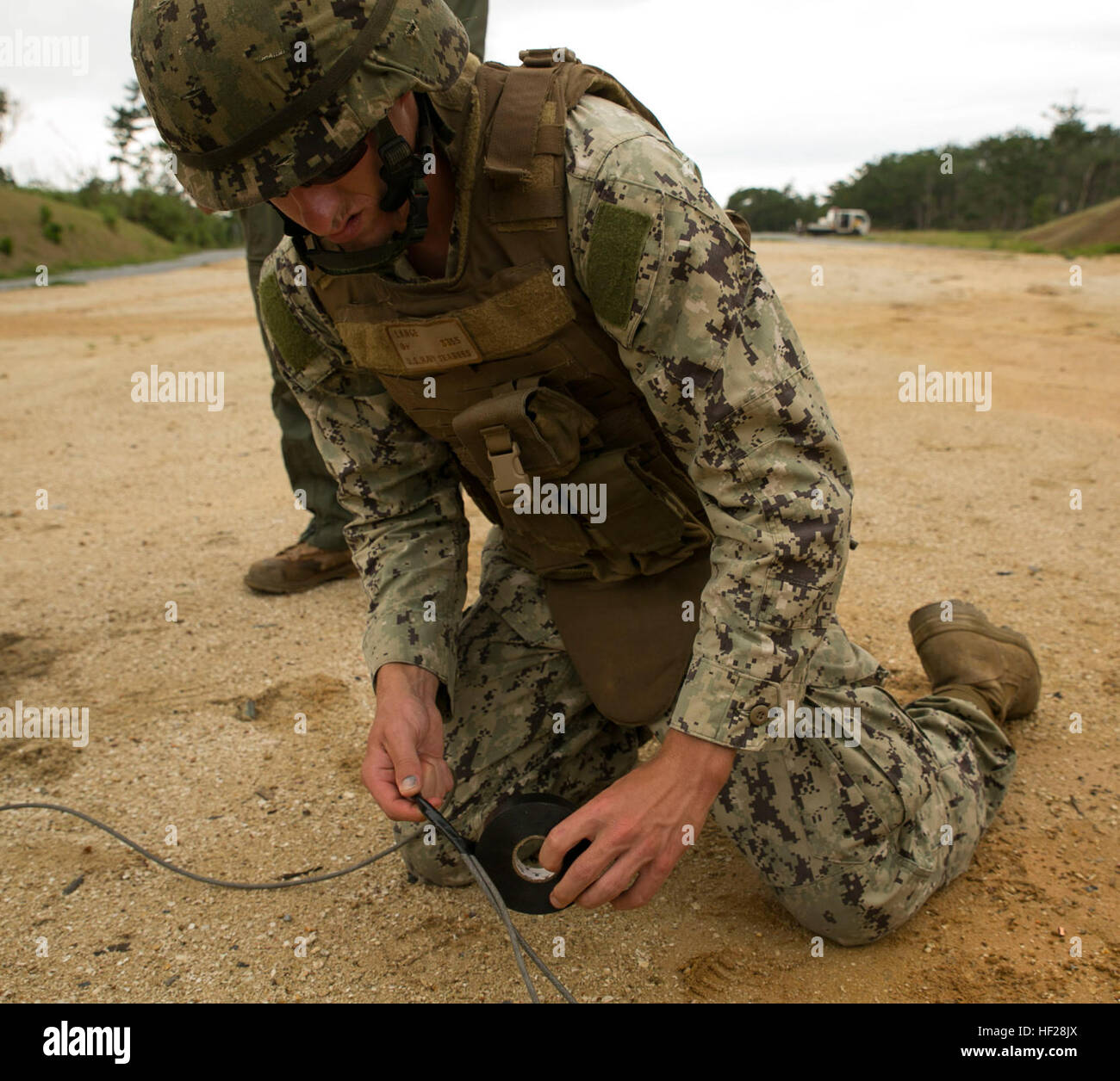 Marines and sailors conducted explosive ordnance disposal training at ...