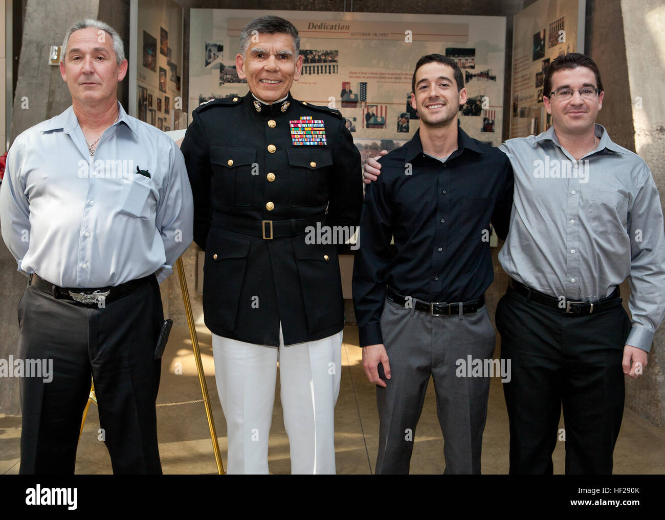 U.S. Marine Corps Maj. Gen. Juan G. Ayala, second from left, poses for ...