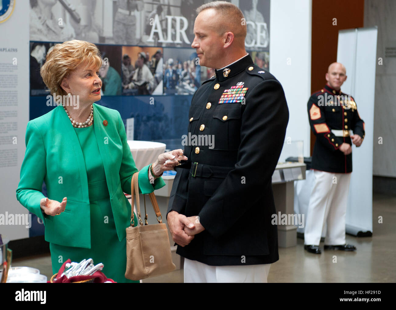 U.S. Marine Corps Brig. Gen. David Furness, right, speaks with a Sunset ...