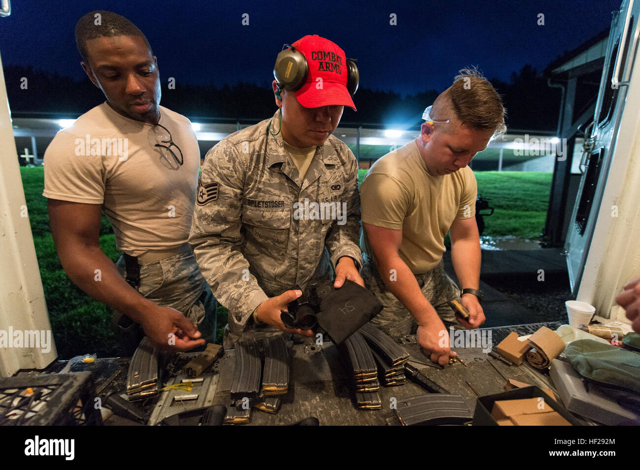 U.S. Air Force Senior Airman Fitzgerald Wiggleton, left, Staff Sgt. Hai ...