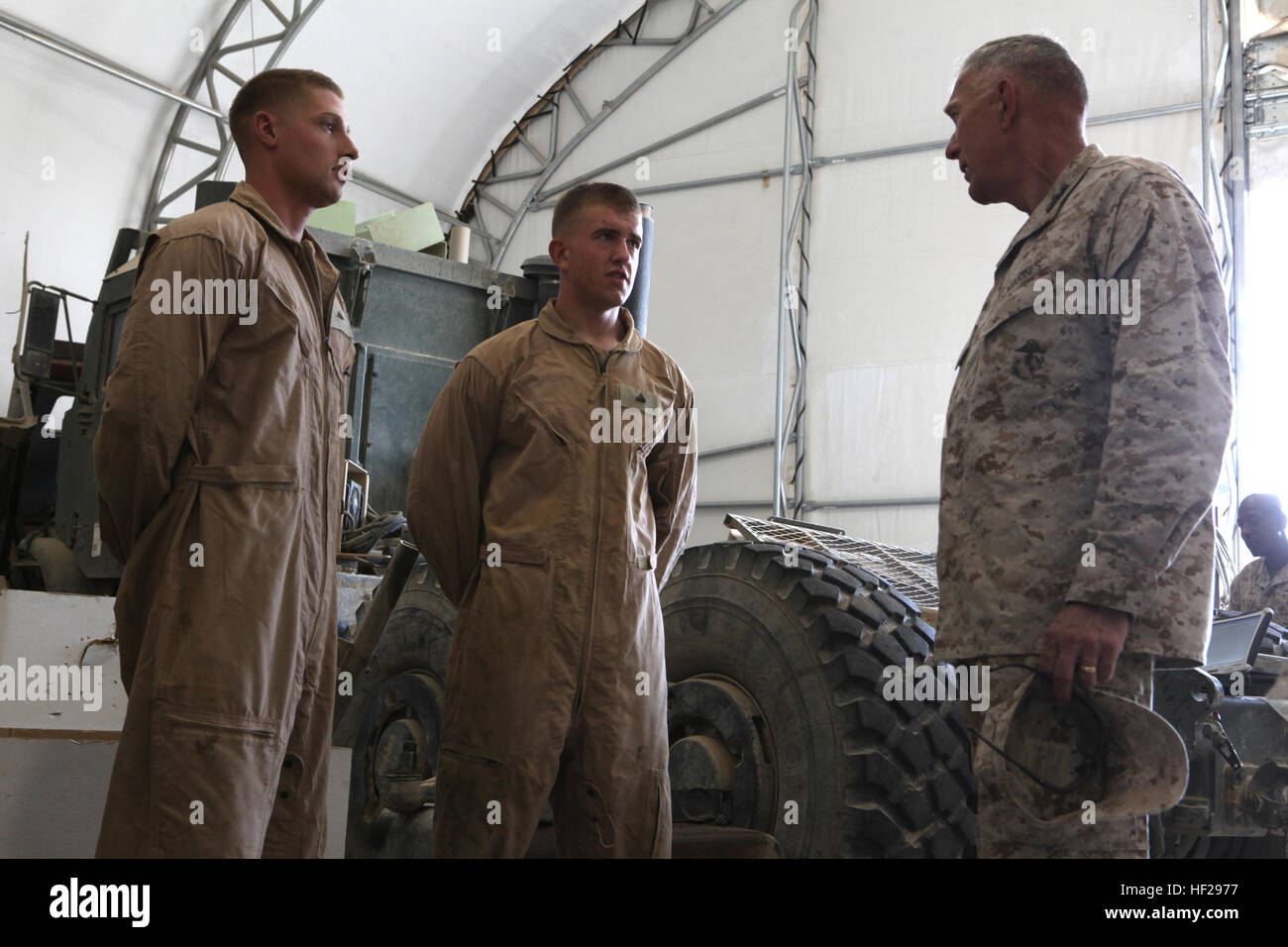 Commandant of the Marine Corps Gen. James Conway (right) speaks to ...