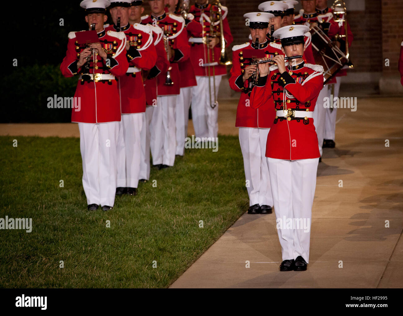 Members of the "President's Own" U.S. Marine Corps Band perform during ...
