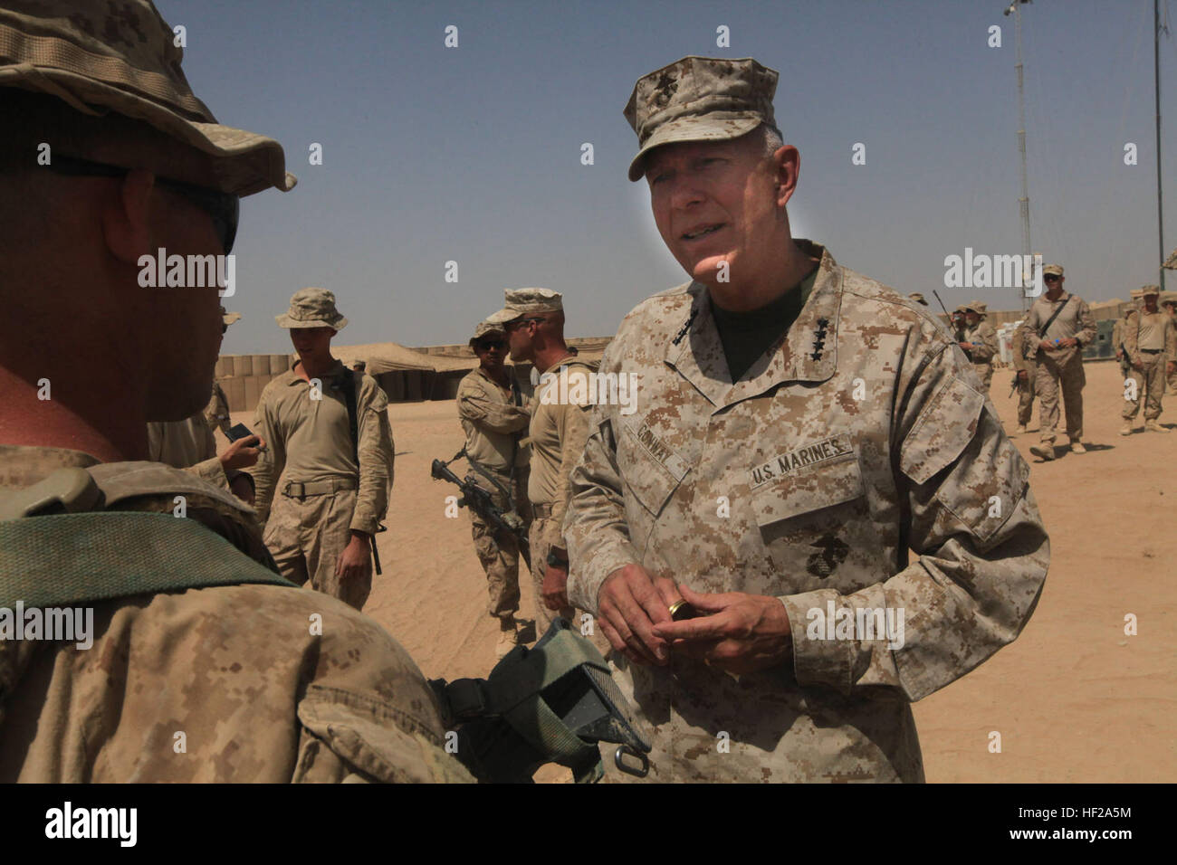 The Commandant of the Marine Corps, Gen. James T. Conway, speaks with a ...
