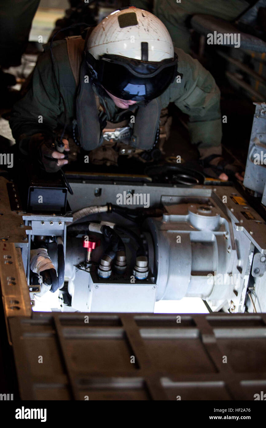 Corporal Jeramiah Serfling, MV-22 crew chief with Marine Operational ...