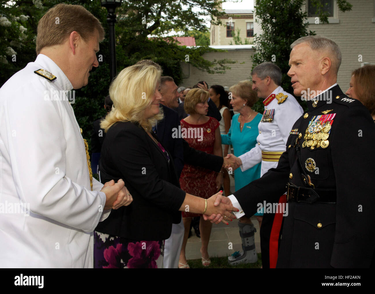 The Commandant of the U.S. Marine Corps, Gen. James F. Amos, right ...