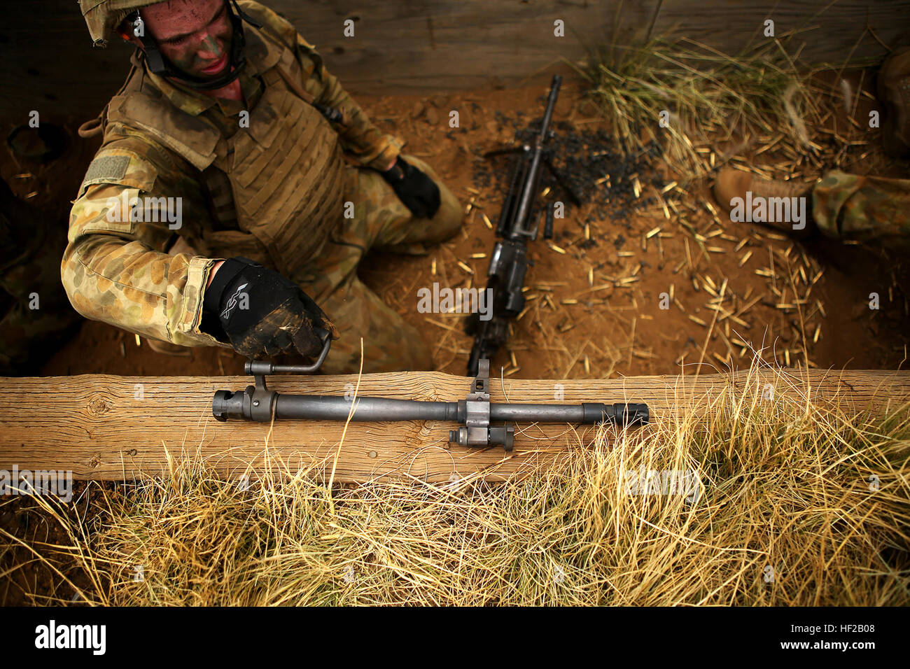 An Australian soldier assigned to the 5th Battalion, Royal Australian ...