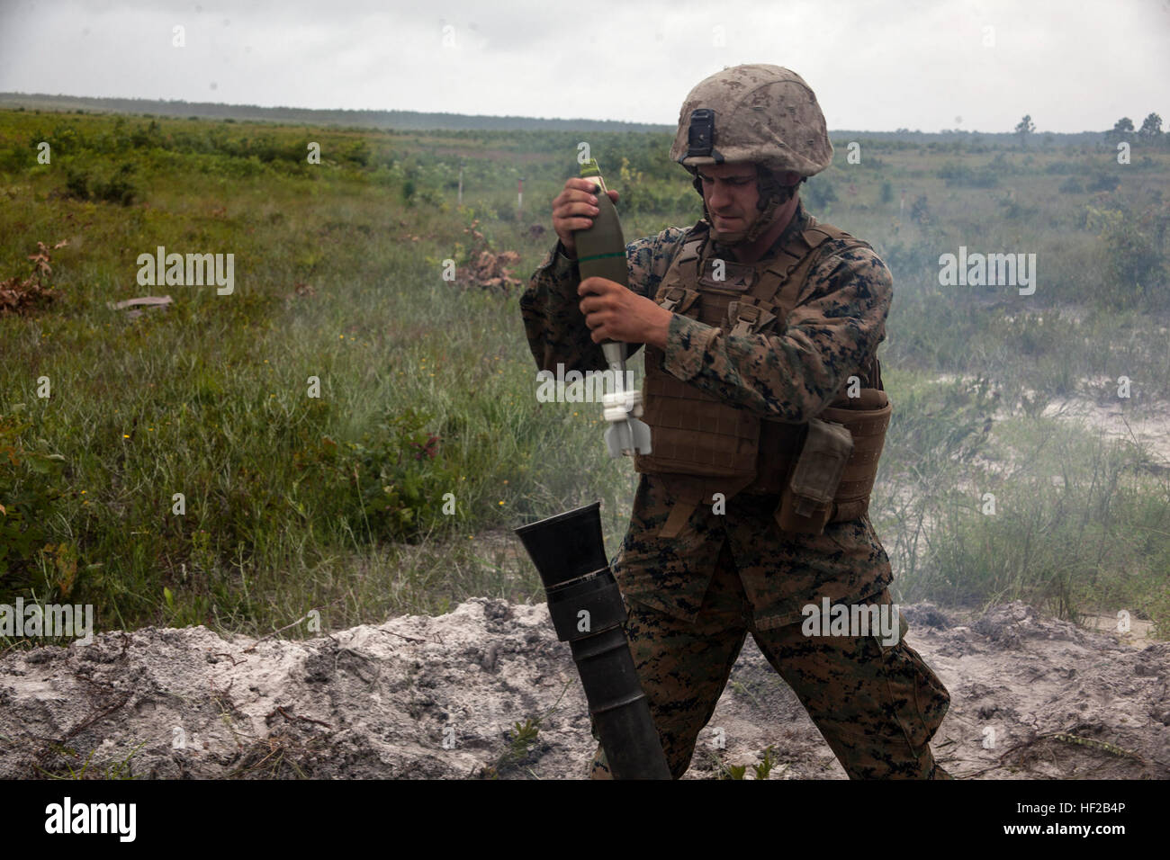 A mortarman with the 24th Marine Expeditionary Unit's Ground Combat ...