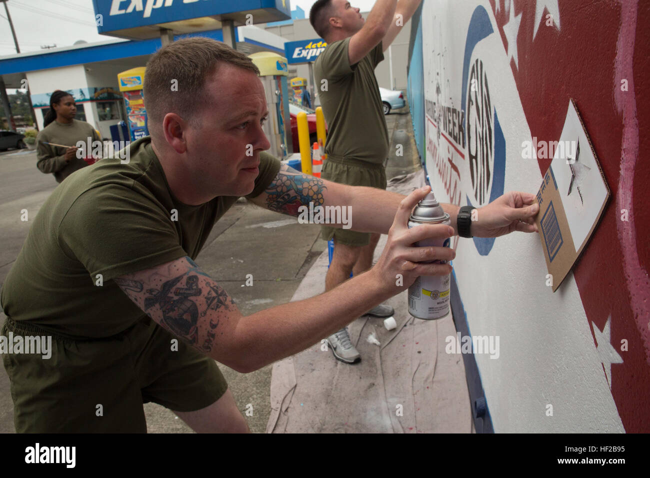 Marine corps mural hi-res stock photography and images - Alamy