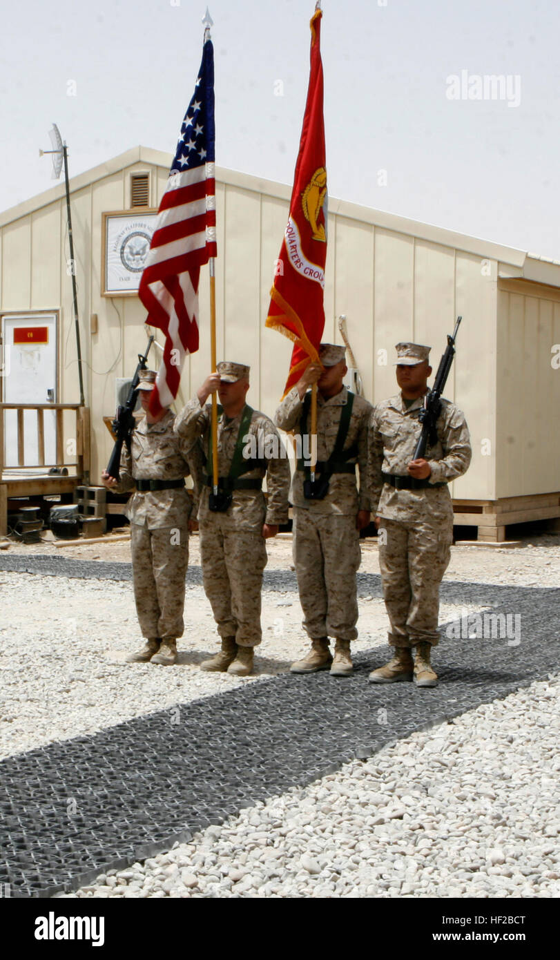 The Brigade Headquarters Group - Afghanistan color guard prepares to ...