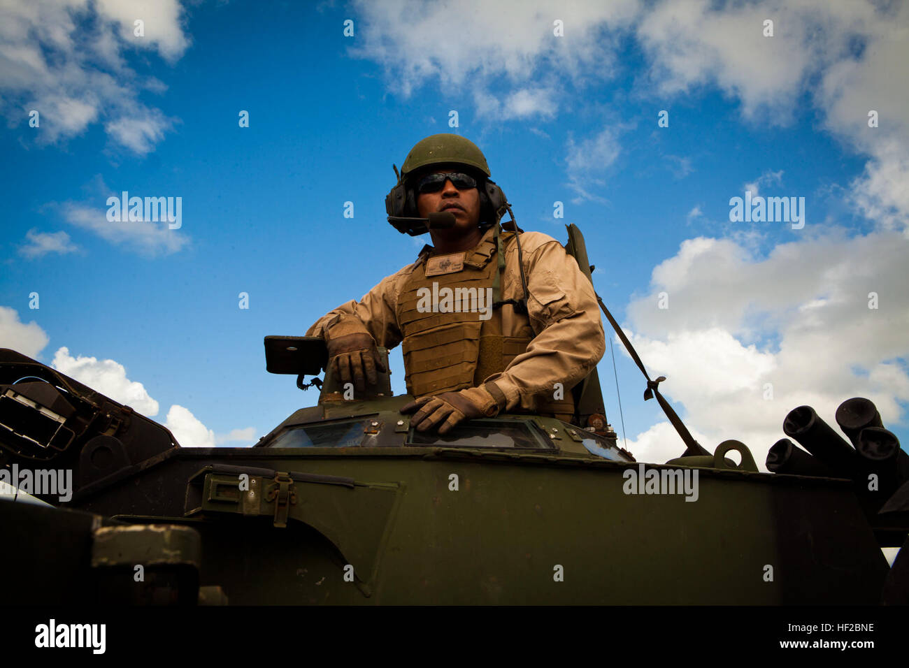 U.S. Marine Corps Staff Sgt. Jesus Calixtopiza, AAV section leader with ...