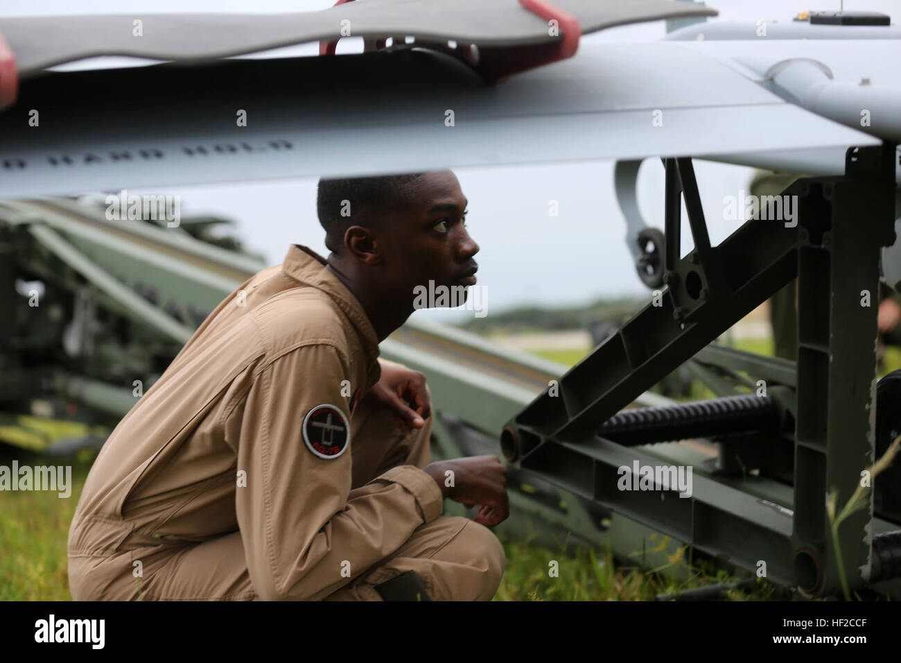 Cpl. Christopher Senn inspects an RQ-7B Shadow unmanned aerial vehicle ...