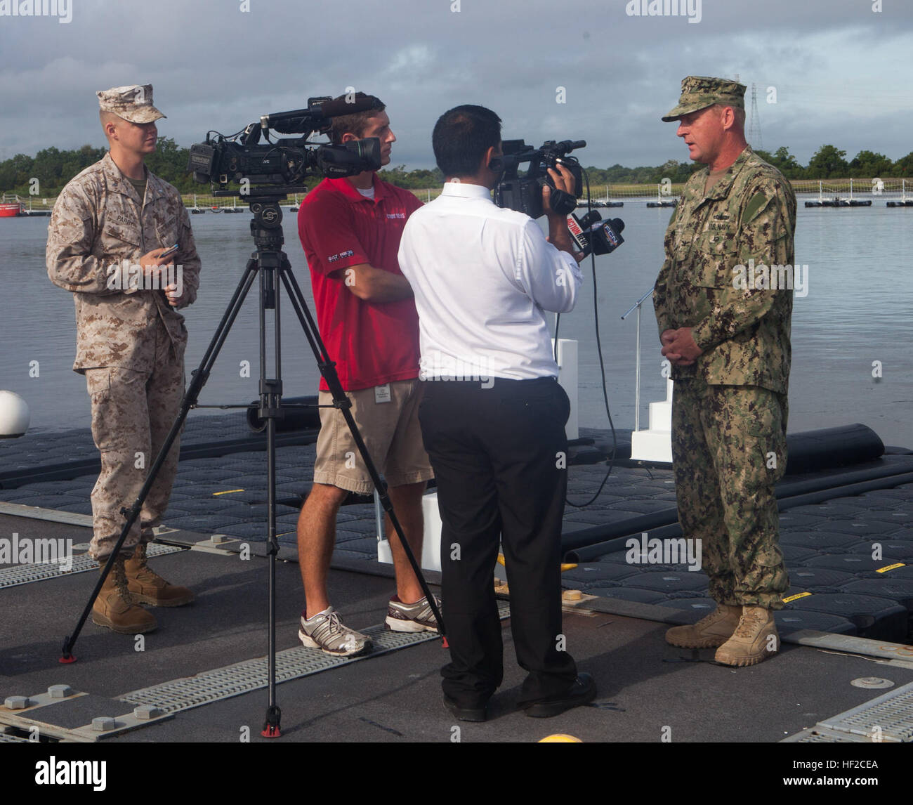U.S. Navy Capt. Jeffrey Hayhurst, the Naval Beach Group Two commanding ...