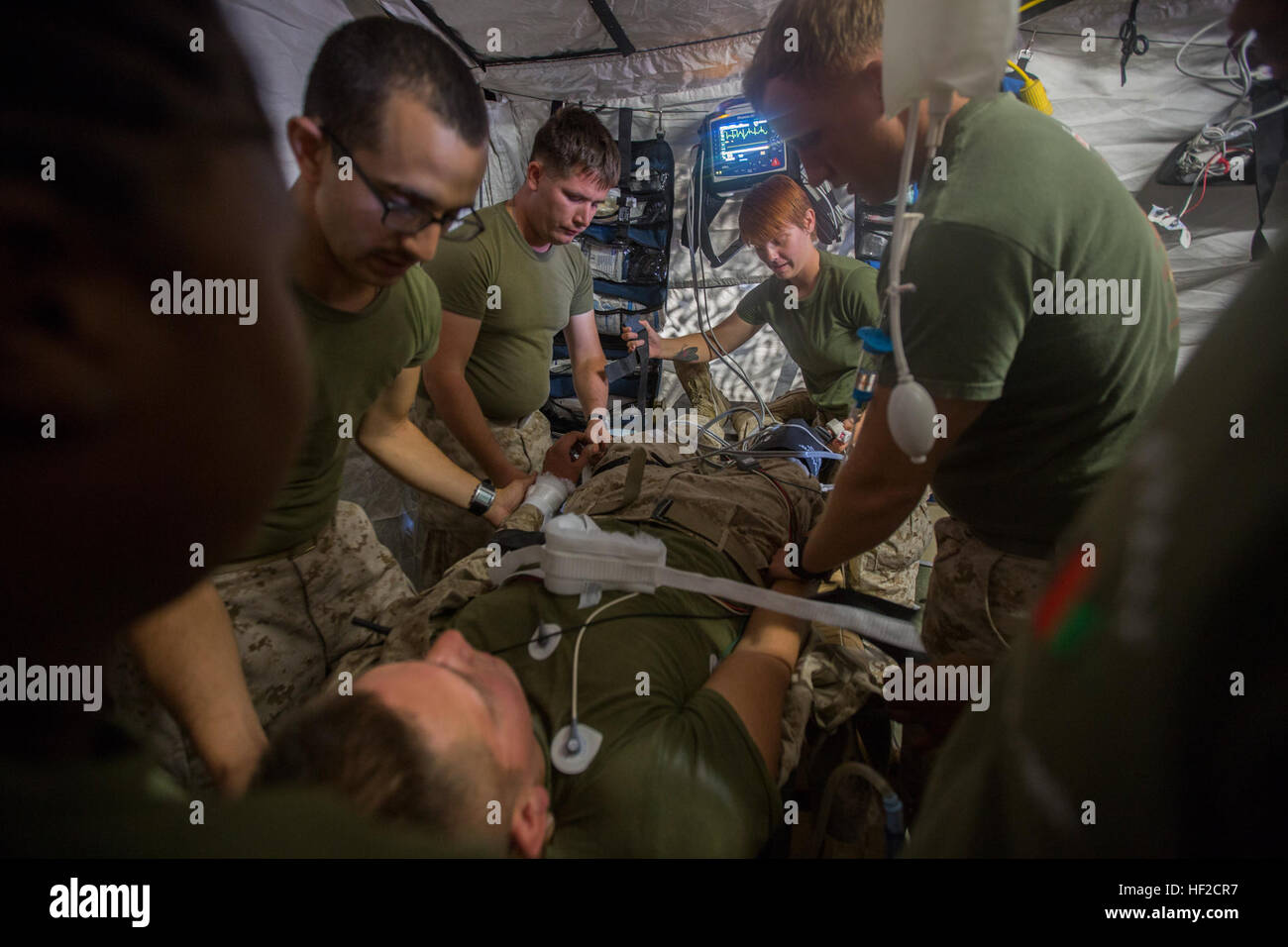 U.S. Navy Corpsmen with 1st Medical Battalion, Combat Logistics ...