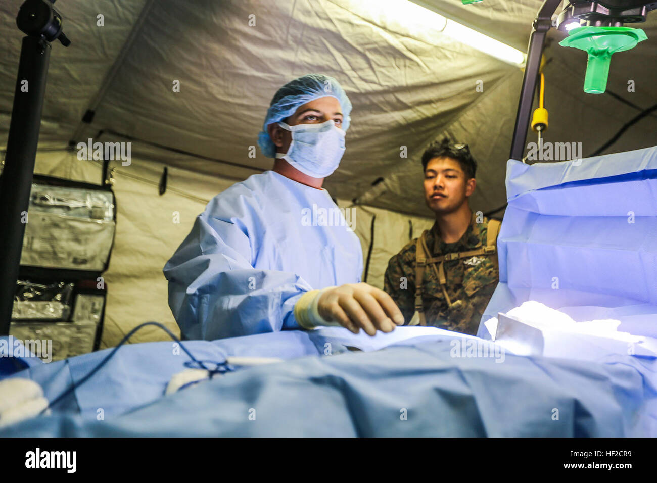 A Naval surgical officer with 1st Medical Battalion, 1st Marine ...
