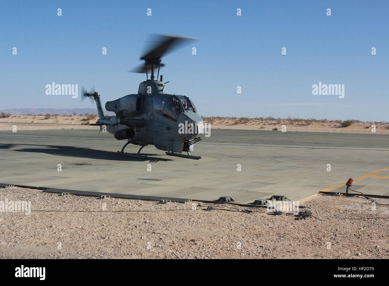 An AH-1 Super Cobra lands at Twentynine Palms, California, where ...