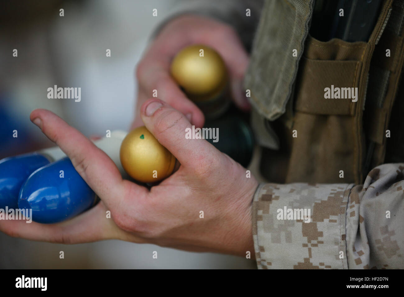A U.S. Marine attached to Marine Air Support Squadron 2, Marine ...
