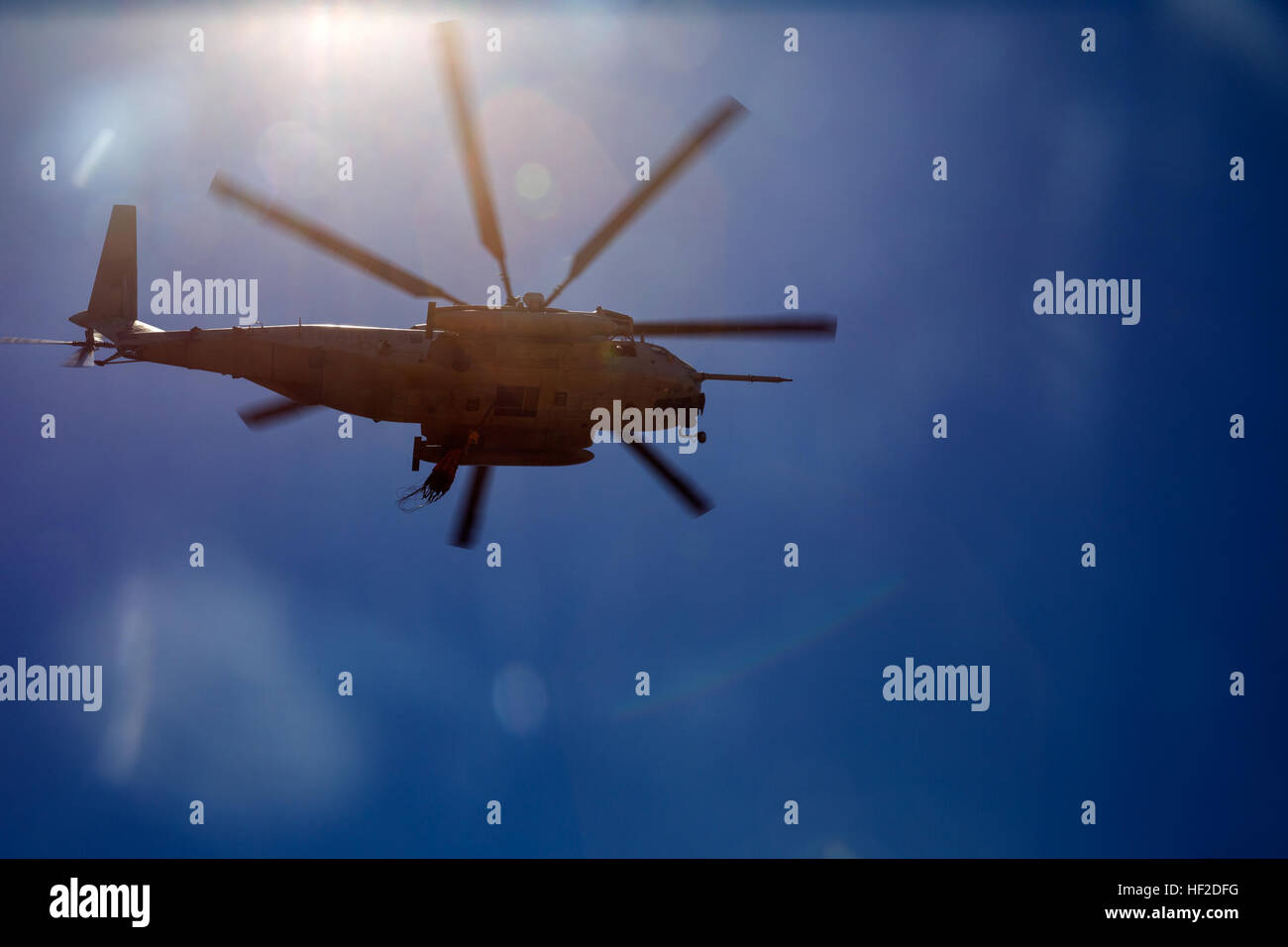 A CH-53E Super Stallion with the 3rd Marine Aircraft Wing flies ...