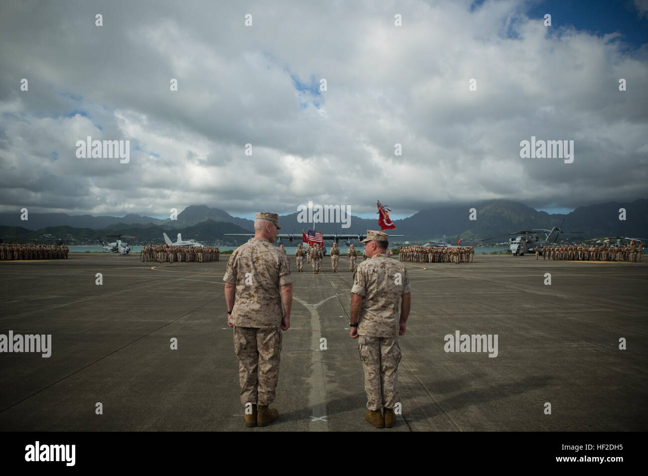 U.S. Marine Corps Lt. Gen. John A. Toolan Jr. (left) and Terry G ...