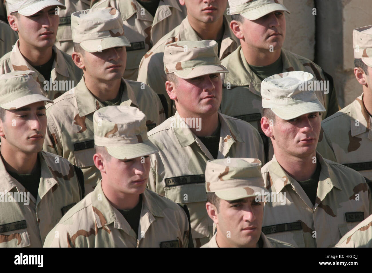 Soldiers of the Azerbaijani military stand at attention during a ...