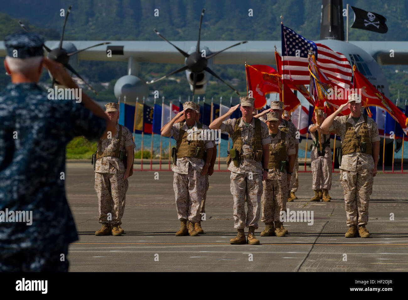 Adm. Samuel J. Locklear III, commander of U.S. Pacific Command, salutes ...