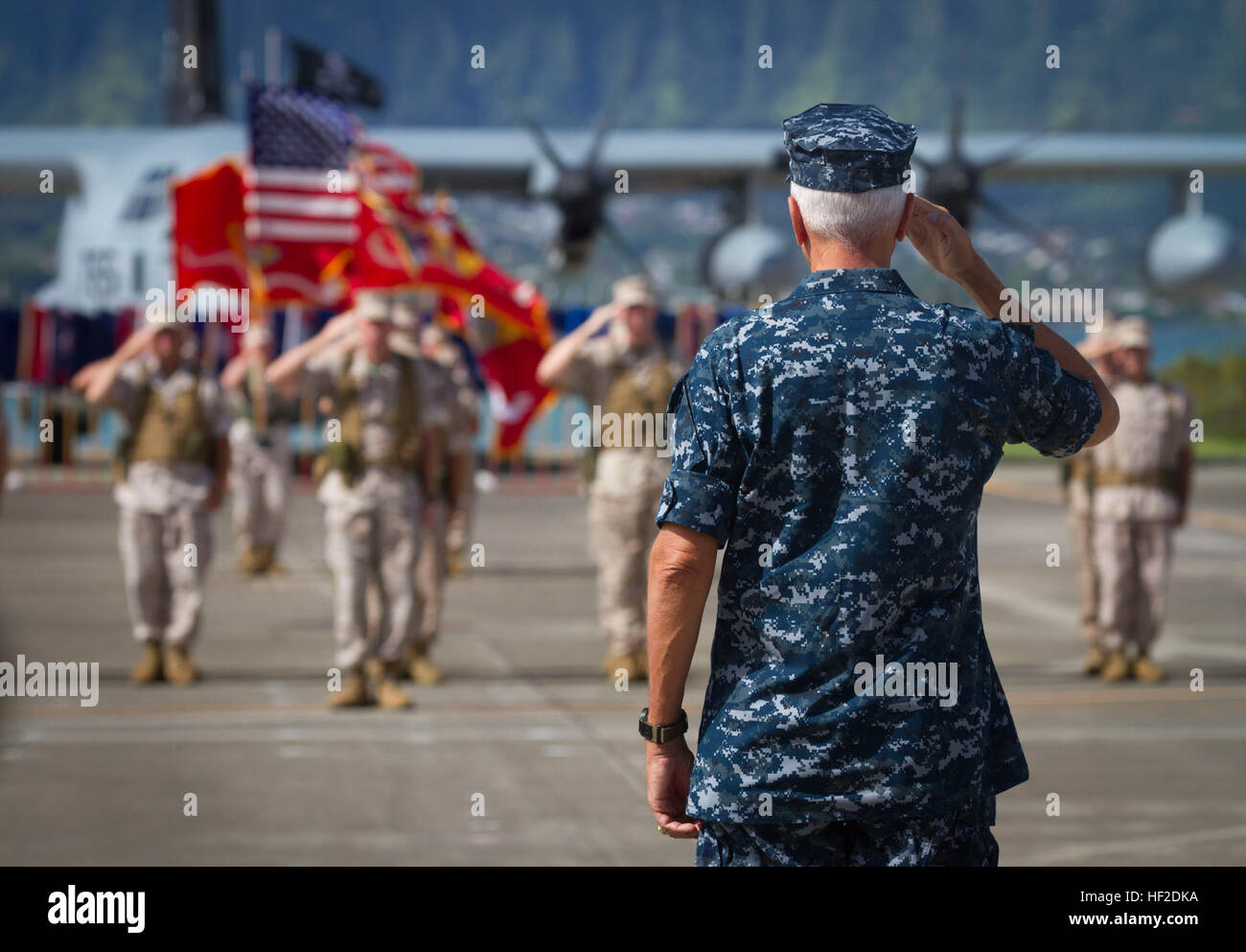Adm. Samuel J. Locklear III, commander of U.S. Pacific Command, salutes ...