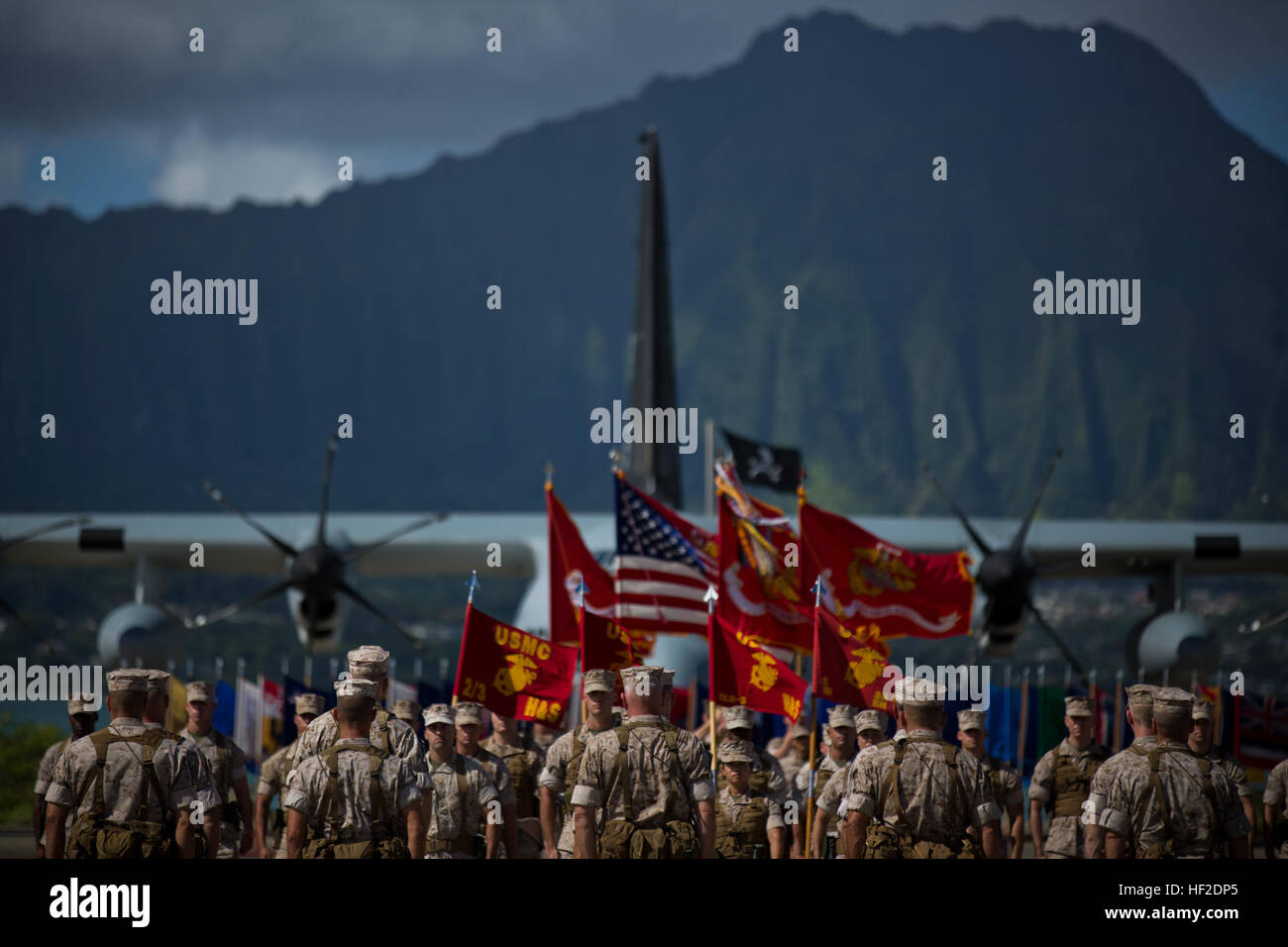 U.S. Marines with U.S. Marine Corps Forces, Pacific, march during the U ...