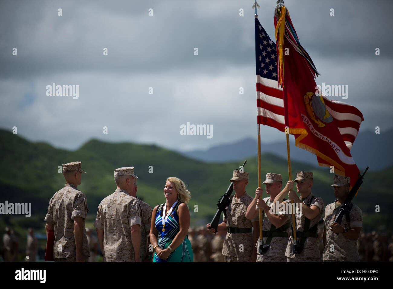 U.S. Marine Corps Lt. Gen. Terry G. Robing's wife Cathe is recognized ...