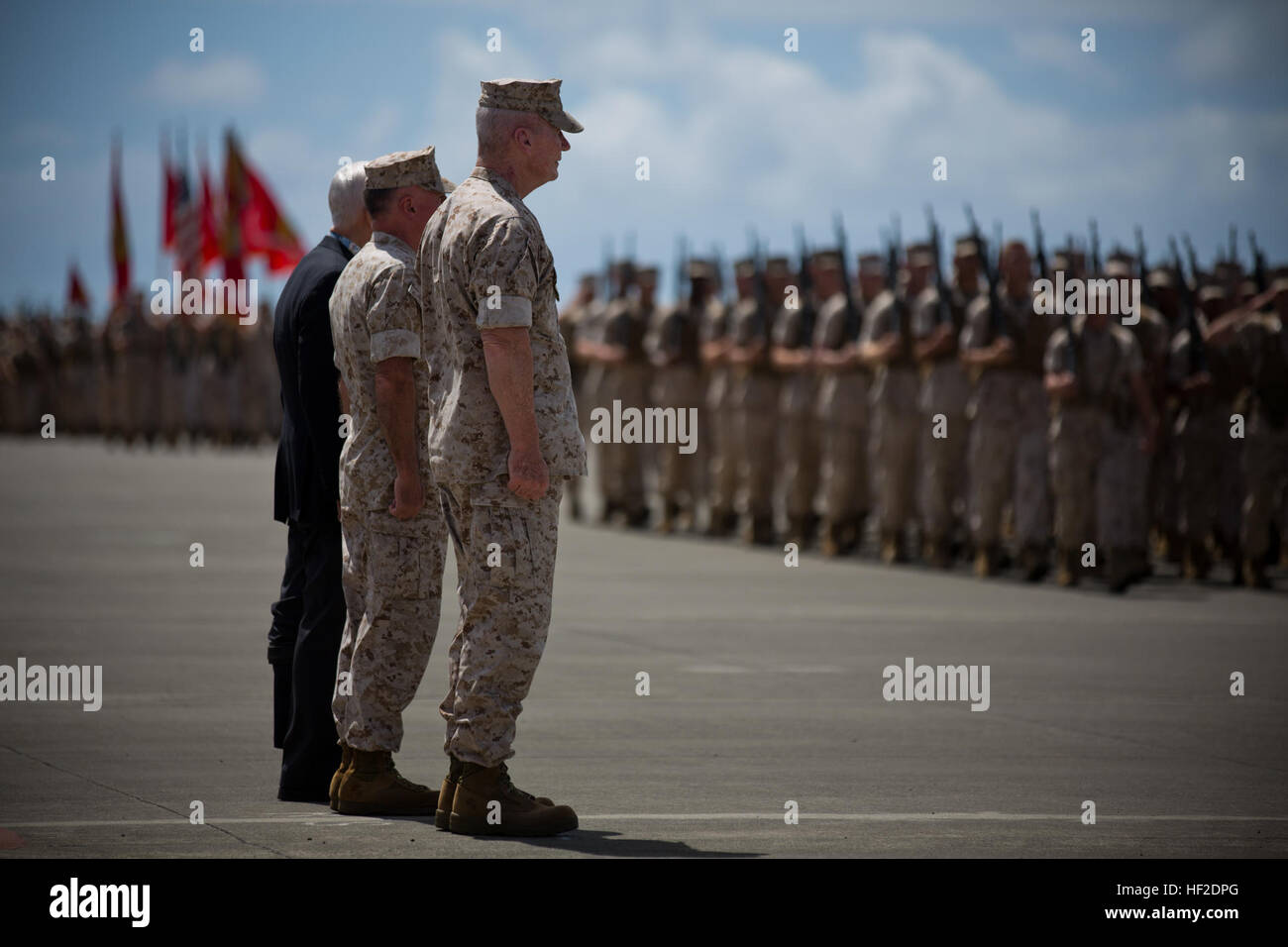 U.S. Marine Corps Lt. Gen. John A. Toolan, Jr. (right), commander U.S ...