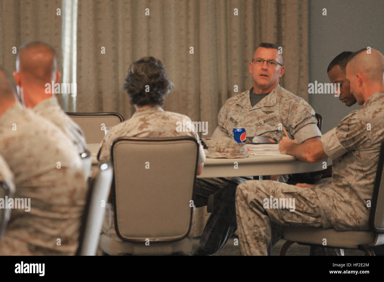 U.S. Marine Corps Maj. Gen. Robert F. Hedelund, center right, 2d Marine ...