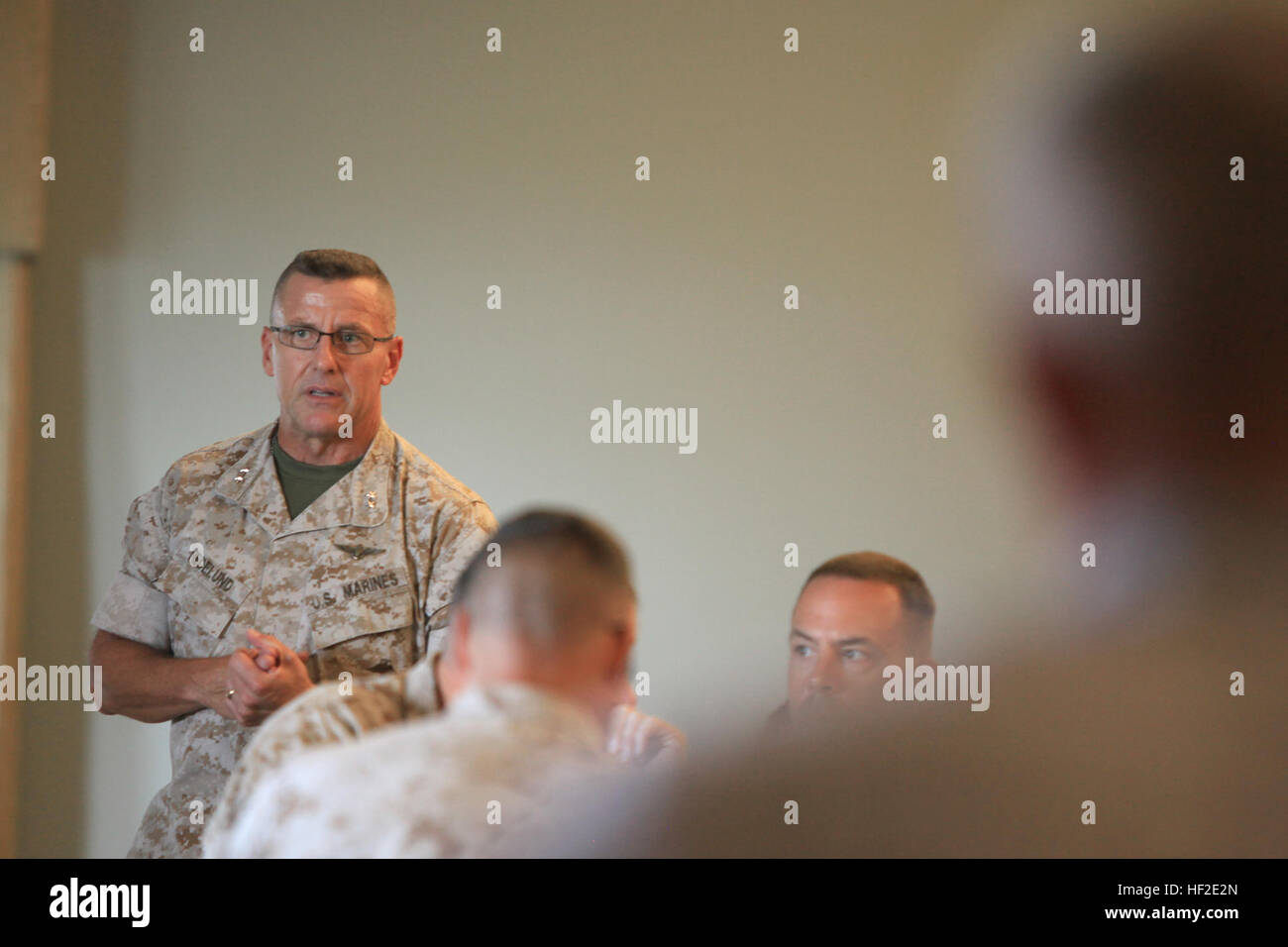 U.S. Marine Corps Maj. Gen. Robert F. Hedelund, left, 2d Marine ...