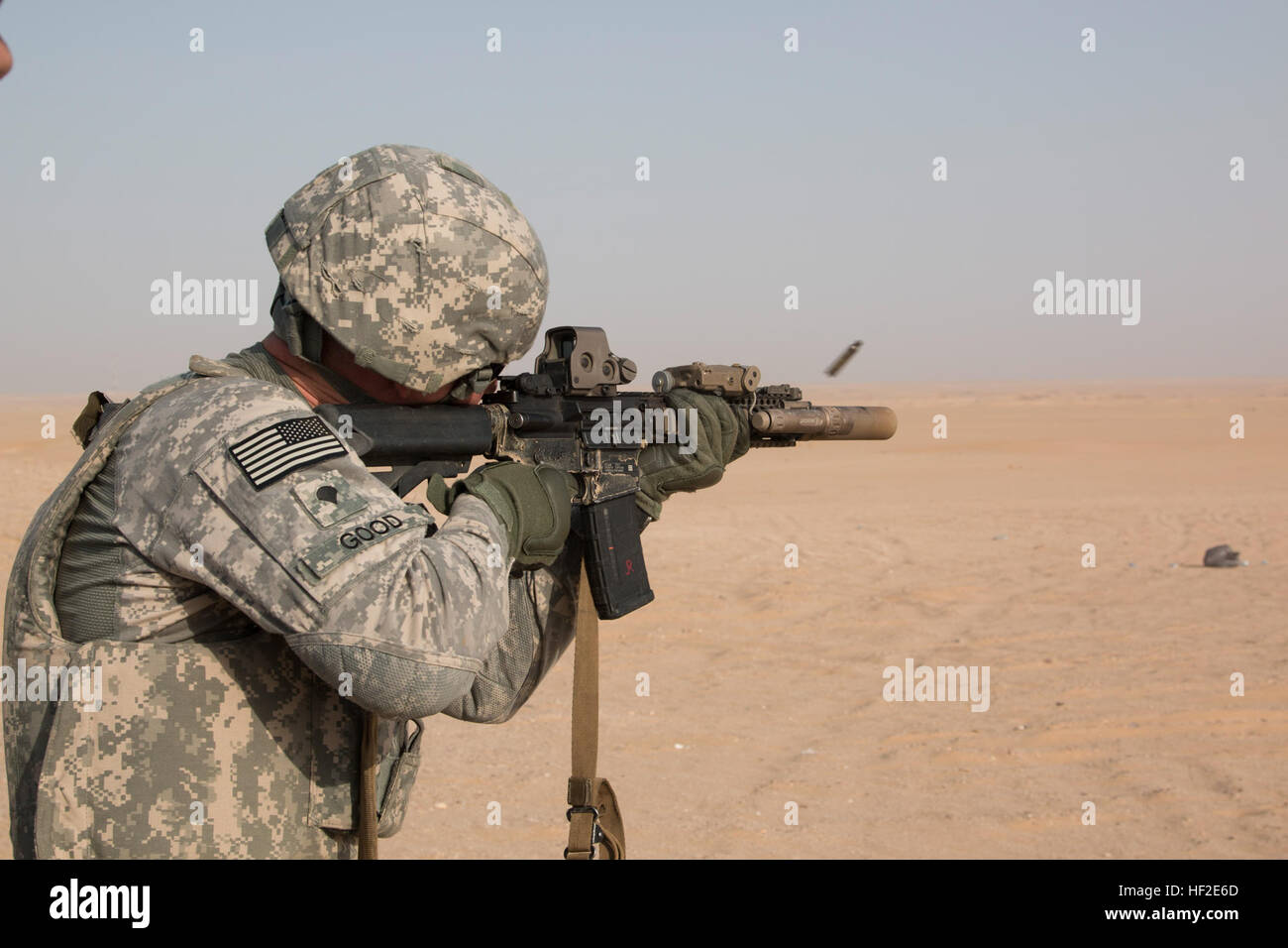 A soldier with 3-159th Attack Reconnaissance Battalion trains on a M4 ...