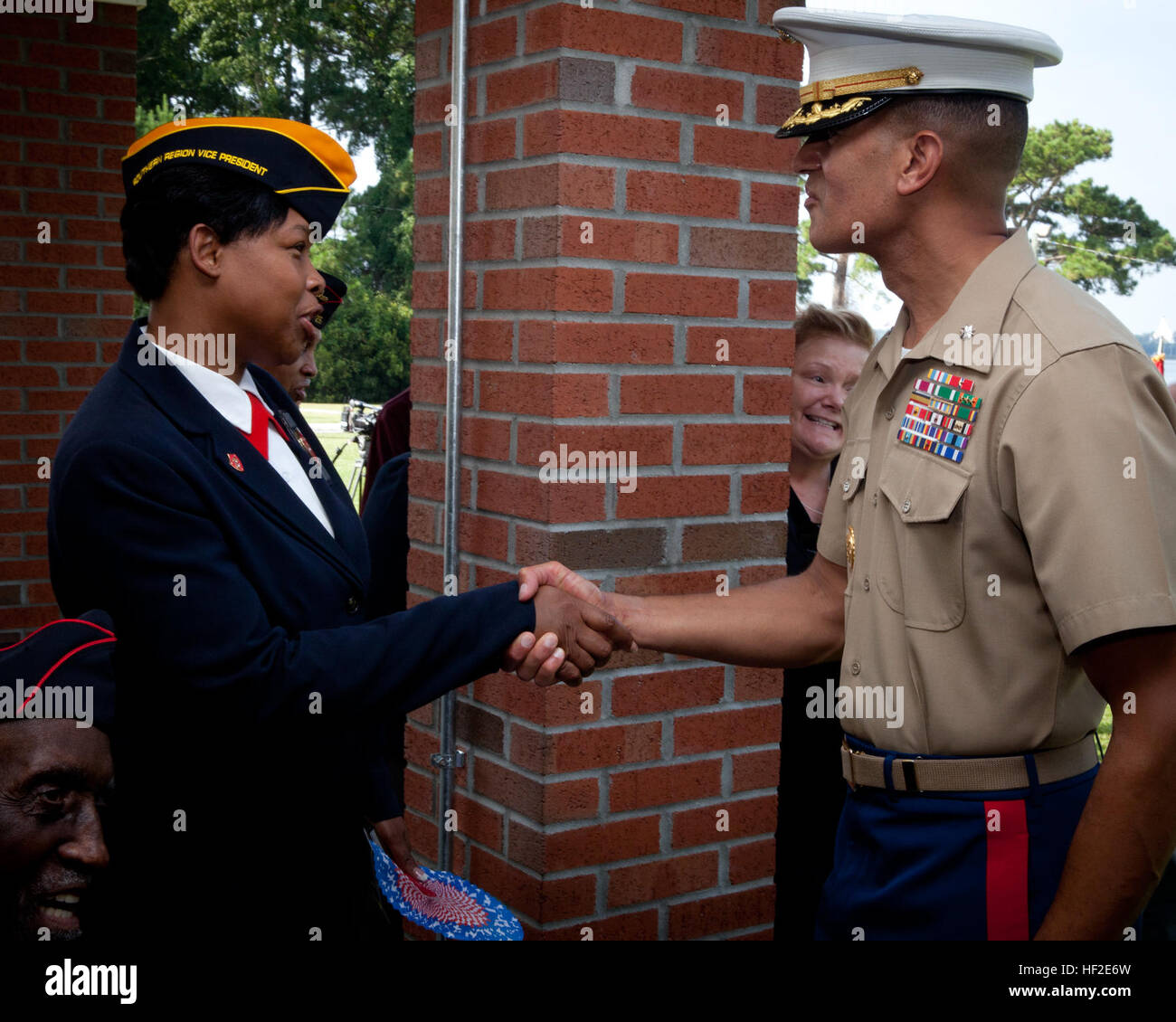 U.S. Marine Corps Lt. Col. David Jones (right) the Commanding Officer ...