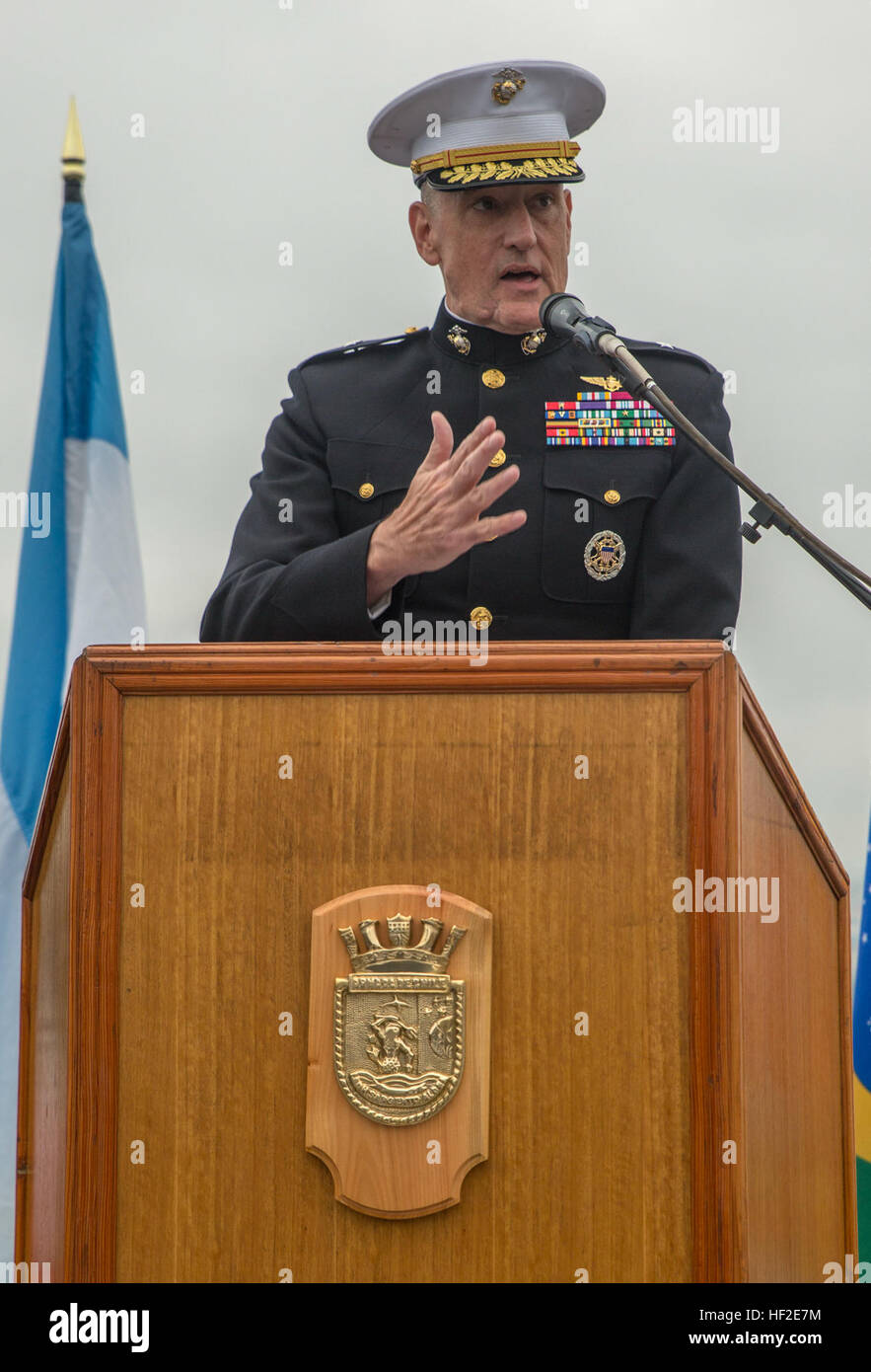 Brig. Gen. David W. Coffman, commander of Marine Forces South, speaks ...