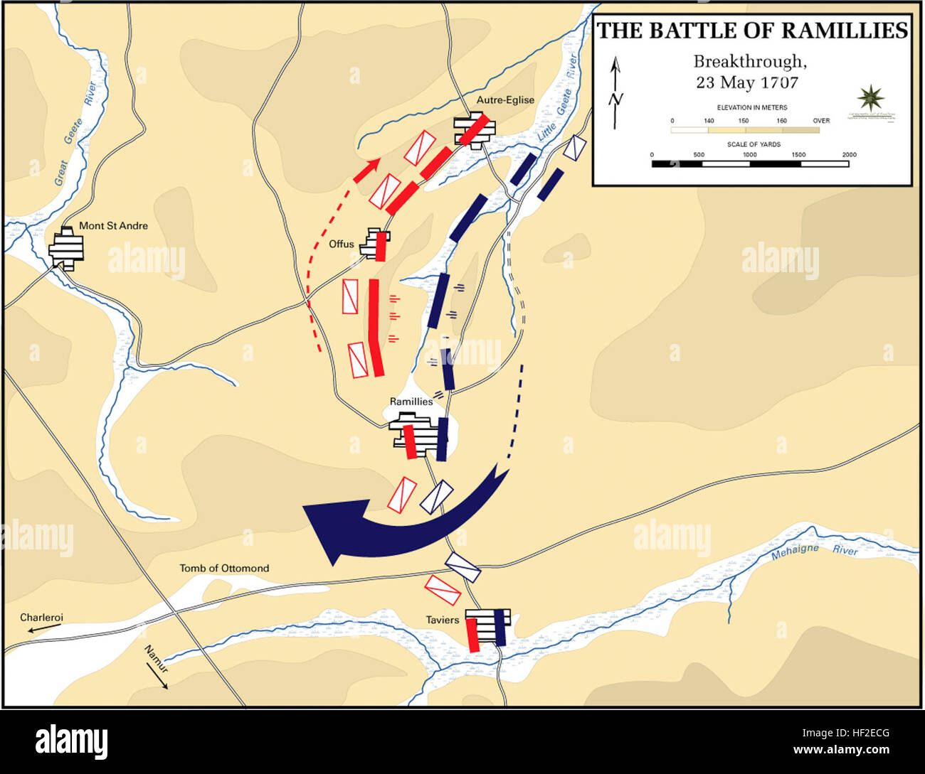 Battle of Ramillies, 23 May 1707 - Breakthrough Stock Photo - Alamy